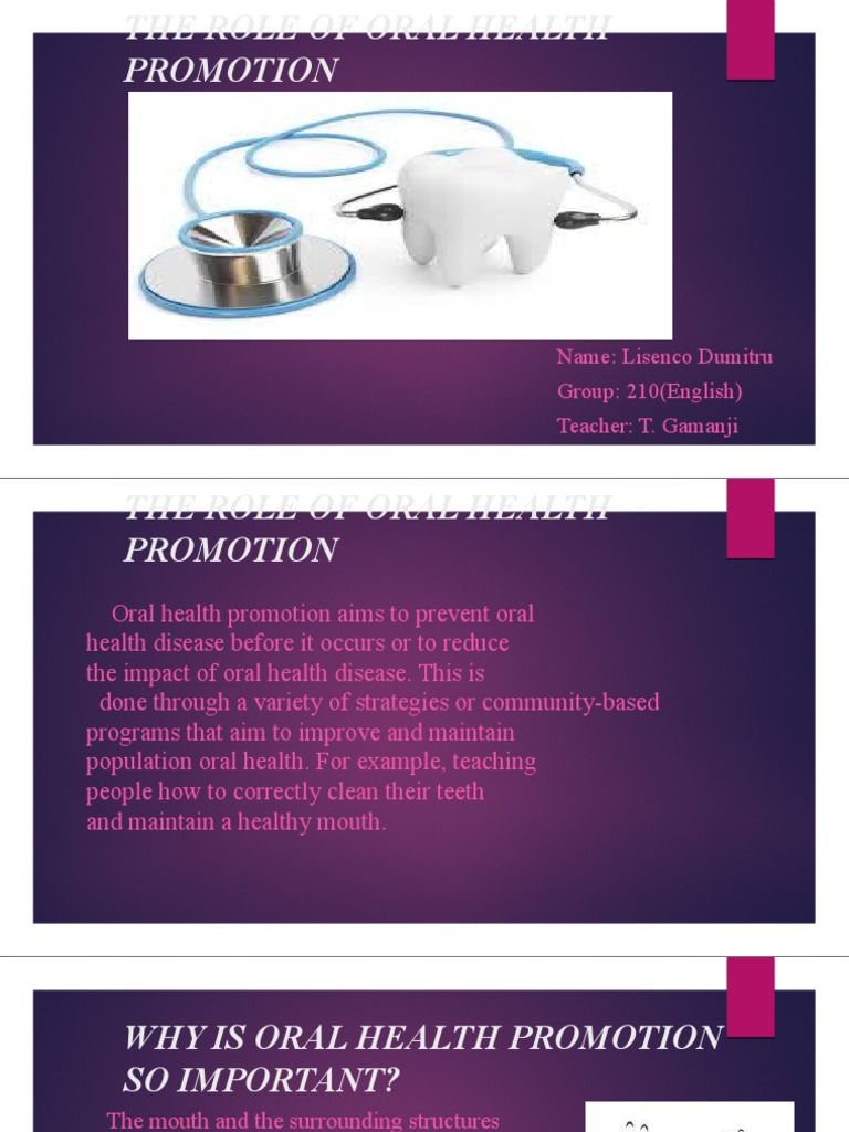 Strategies for Effective Oral Health Promotion | PDF | Wellness