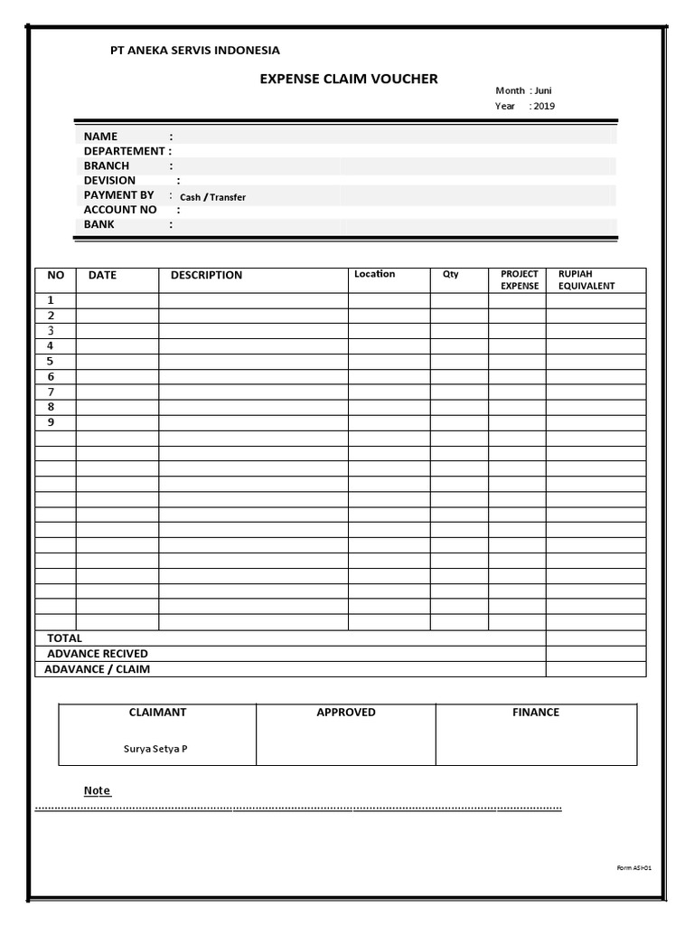Form Claim Voucher | PDF