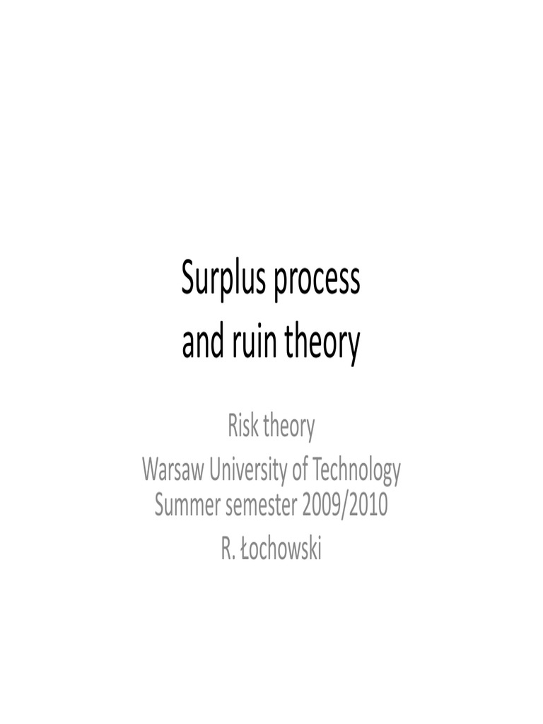 Surplus Process and Ruin Theory and Ruin Theory | Download Free PDF ...