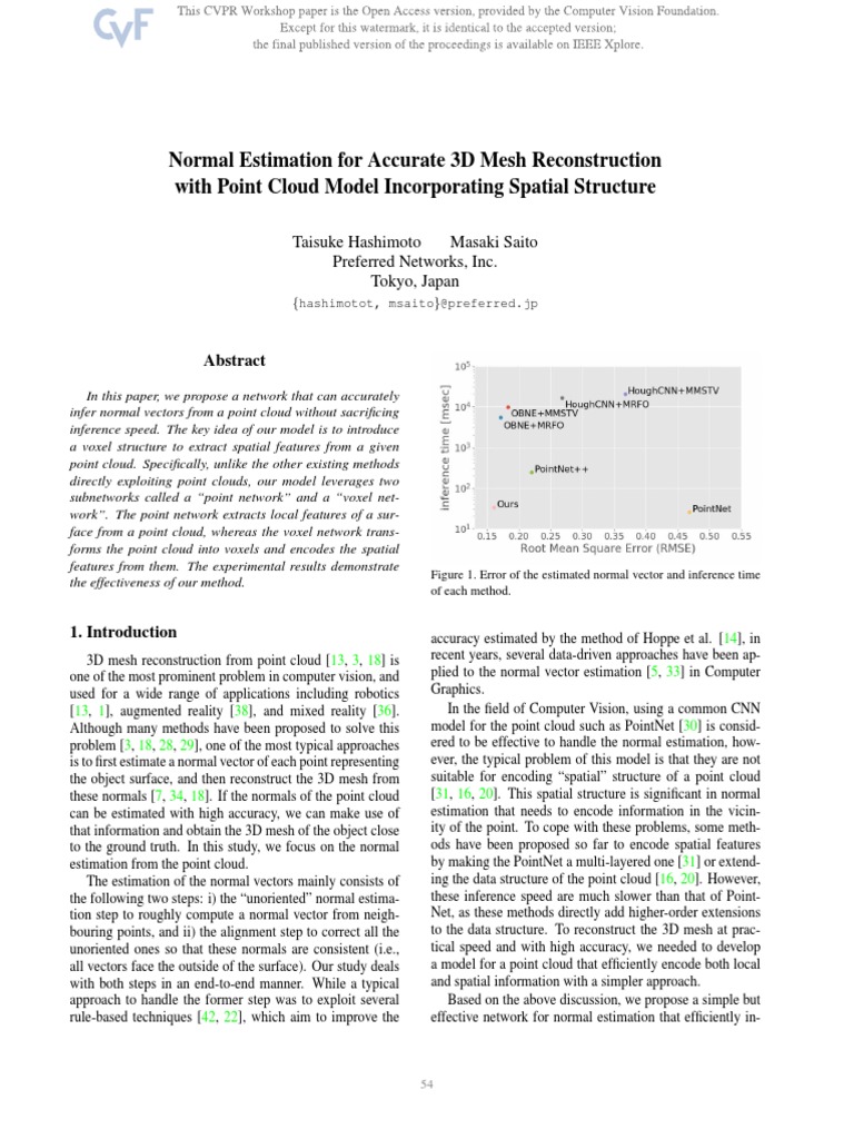 Hashimoto Normal Estimation For Accurate 3D Mesh Reconstruction With ...