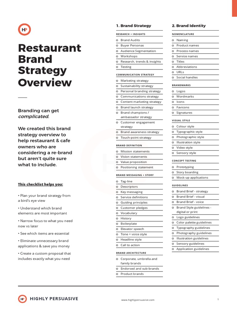 Brand Strategy and Planning Restaurants | PDF | Logos | Brand
