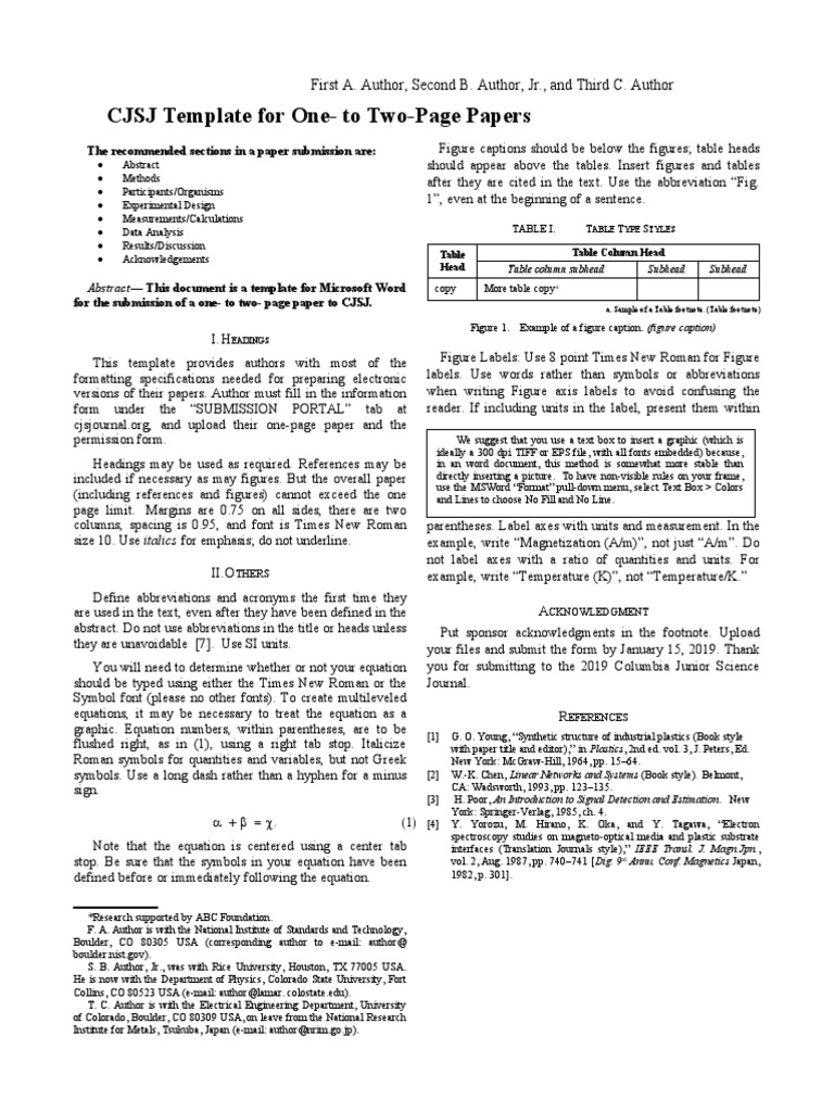 2018 CJSJ Template | PDF | Microsoft Word | Computing And Information ...