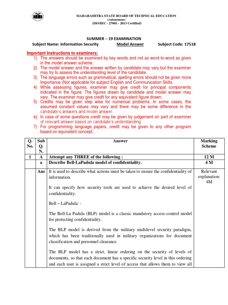 Important Instructions To Examiners:: Maharashtra State Board of ...