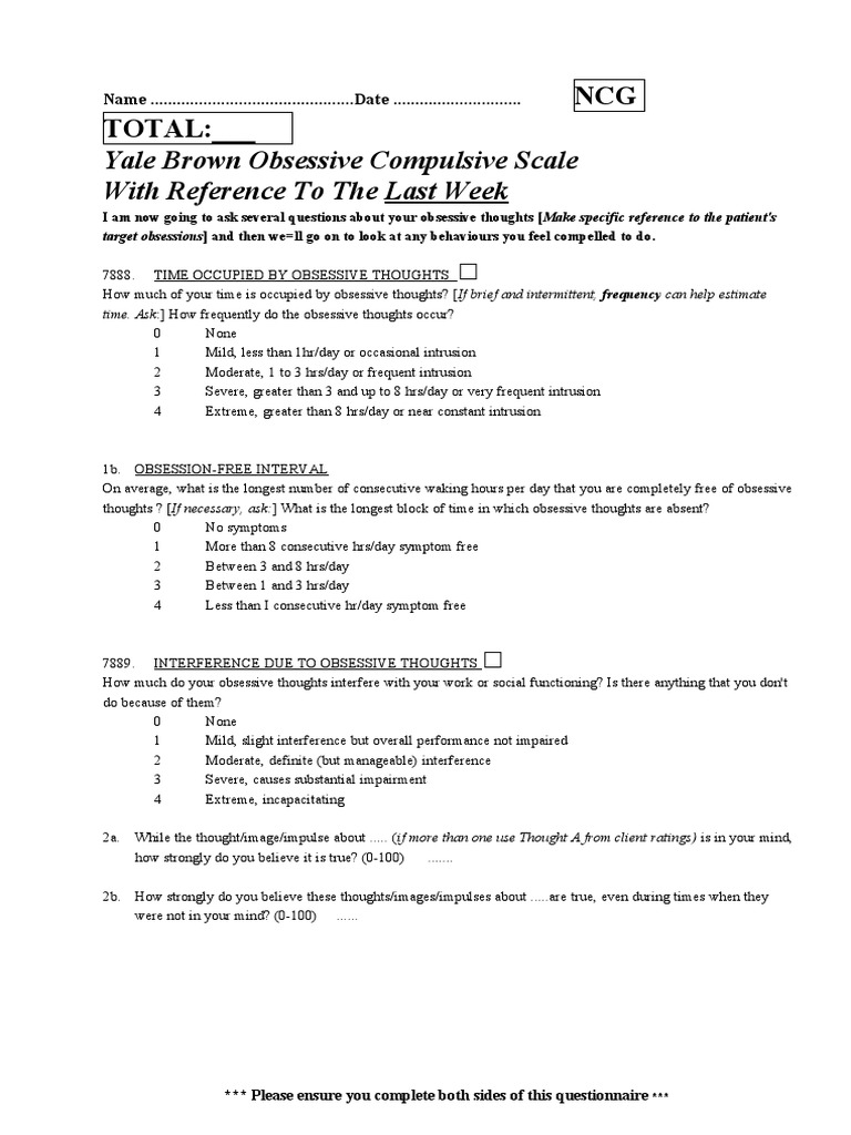 Ocd y Bocs | PDF | Obsessive–Compulsive Disorder | Anxiety