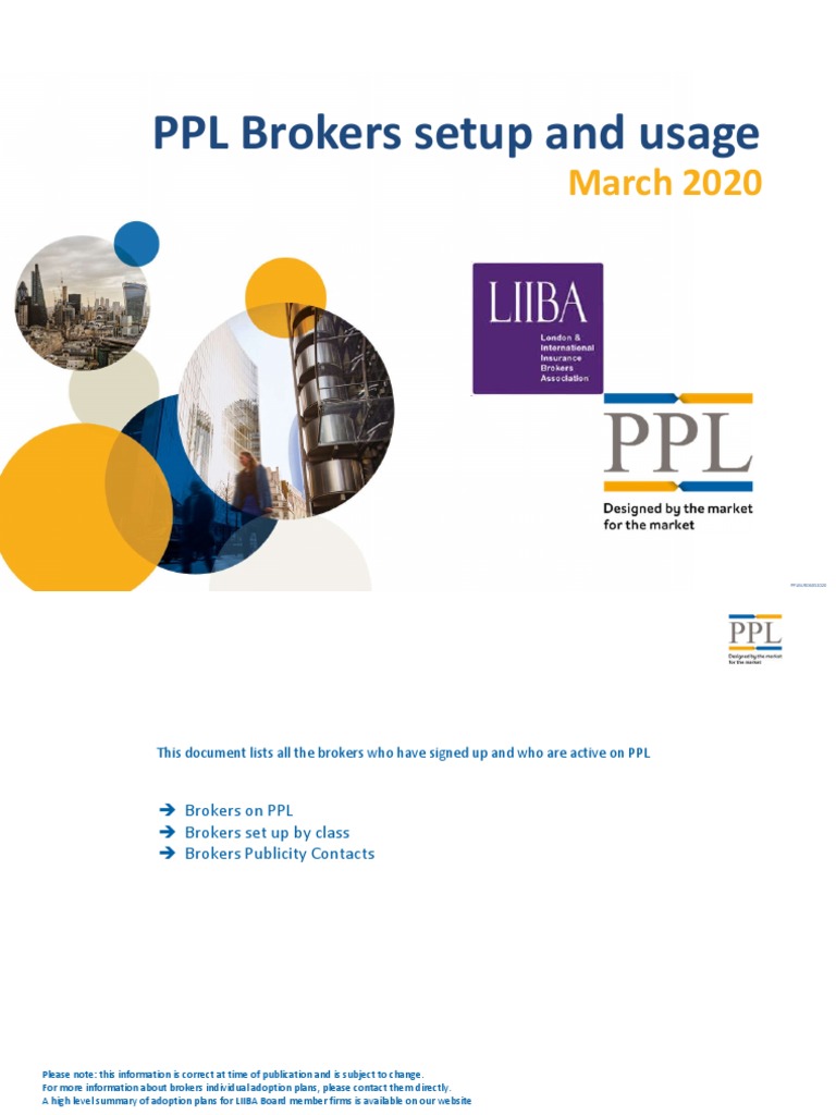 PPL Brokers Setup and Usage: March 2020 | PDF | Actuarial Science ...