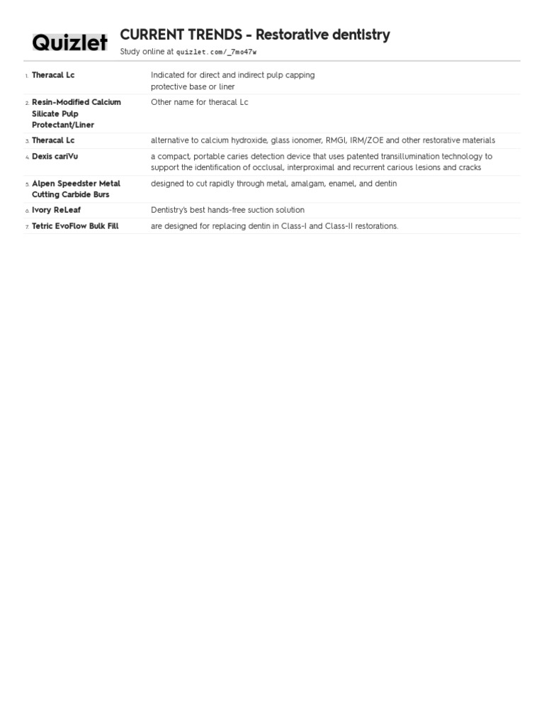 CURRENT TRENDS - Restorative Dentistry | PDF