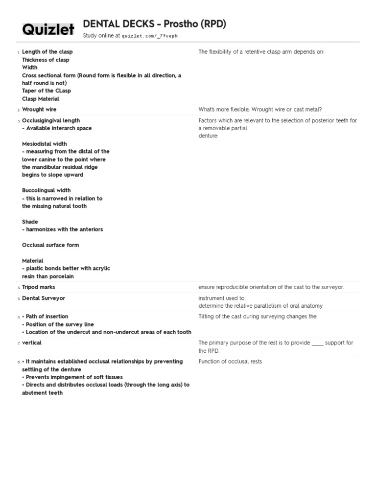 DENTAL DECKS - Prostho (RPD) | PDF | Mouth | Dentistry