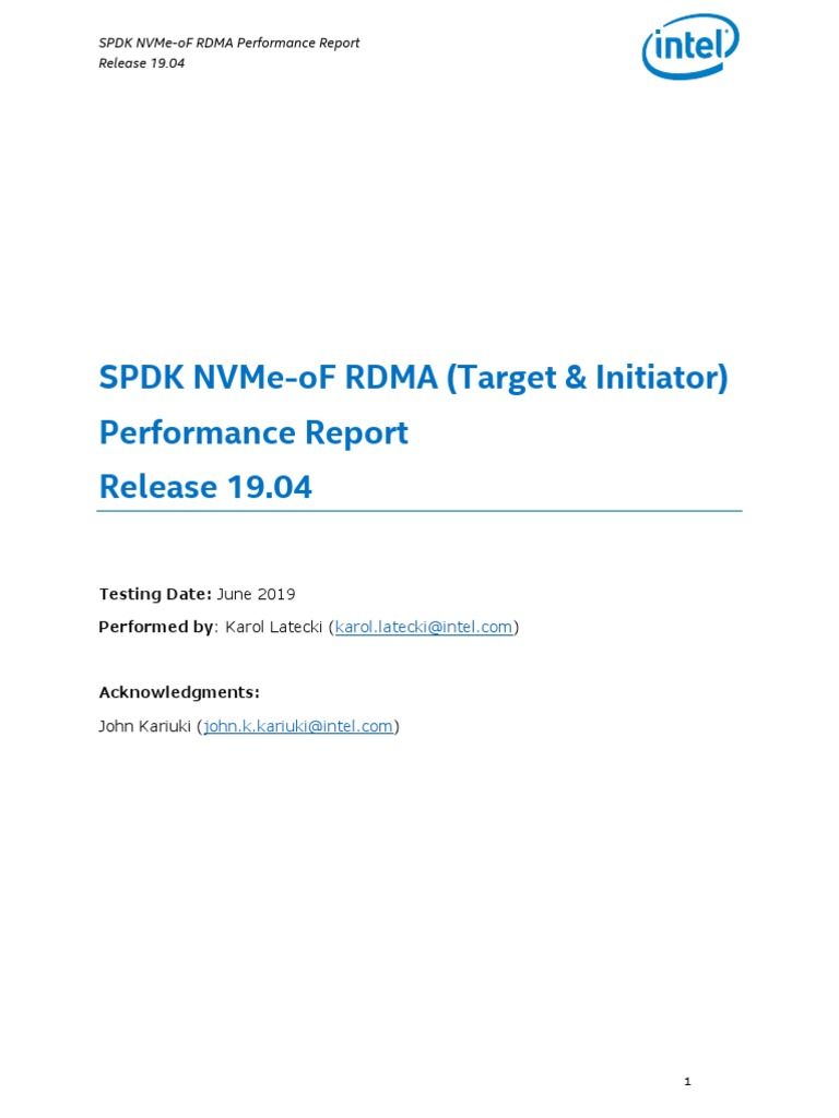 SPDK 19.04 NVMeOF RDMA Benchmark Report-2 | PDF | Network Interface Controller | Operating System