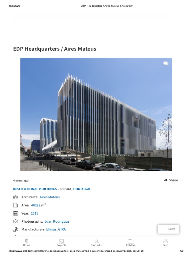 EDP Headquarters - Aires Mateus - ArchDaily | PDF | Civil Engineering ...