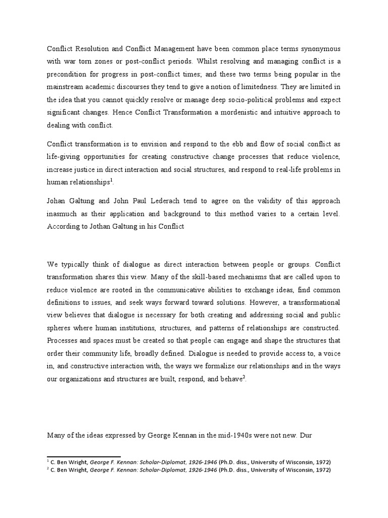 The Contributions of John Paul Lederach and Johan Galtung in The ...