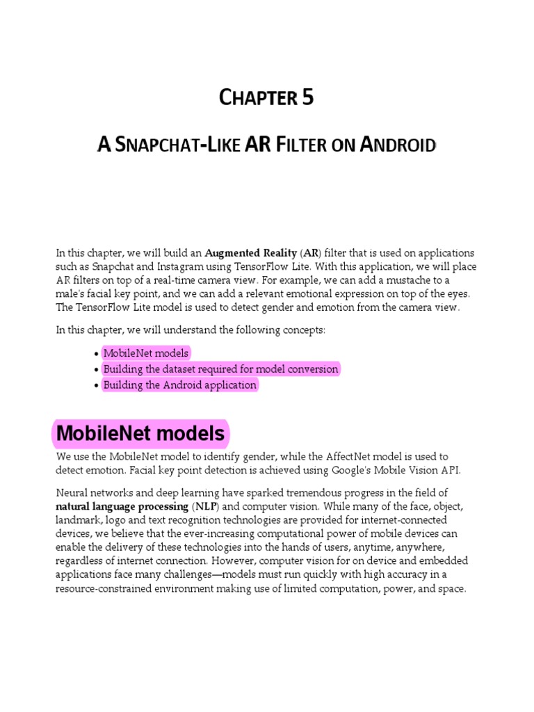 Ch5 - A Snapchat-Like AR Filter On Android - Touched HH | PDF | Android ...