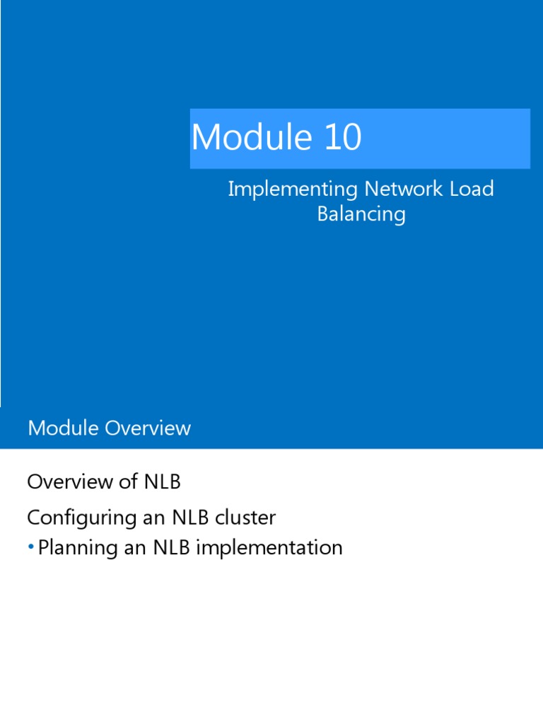 Implementing Network Load Balancing Pdf Port Computer Networking Computer Network