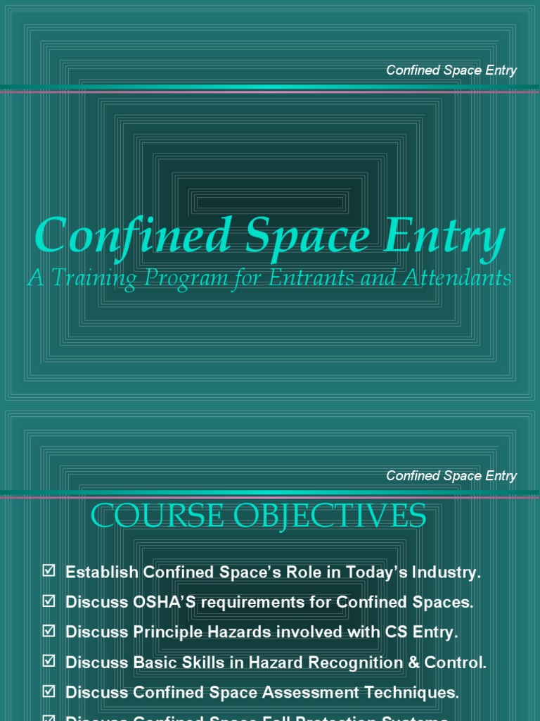 OSHA Confined Space Training | PDF | Ventilation (Architecture ...