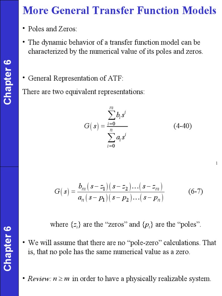 Chapter - 6more General Transfer Function Models | PDF | Fluid Dynamics ...