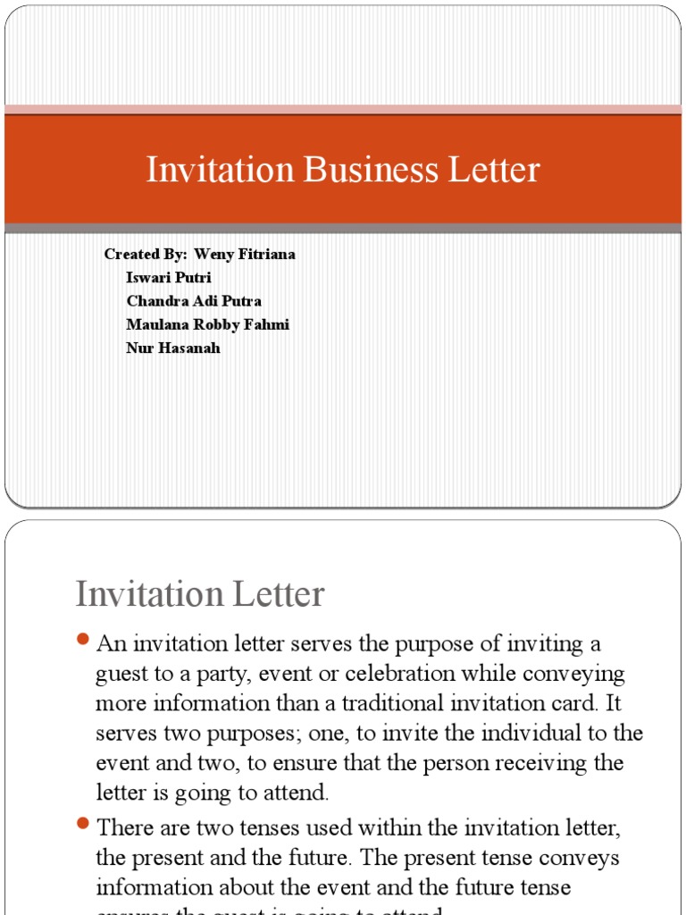 Business Invitation Letter Guidelines | PDF | Communication