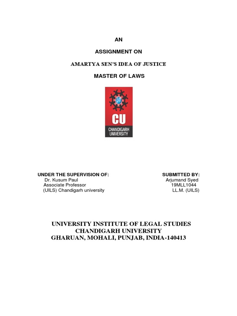 Justice Assignment by Arjumand Syed | PDF | John Rawls | Reason