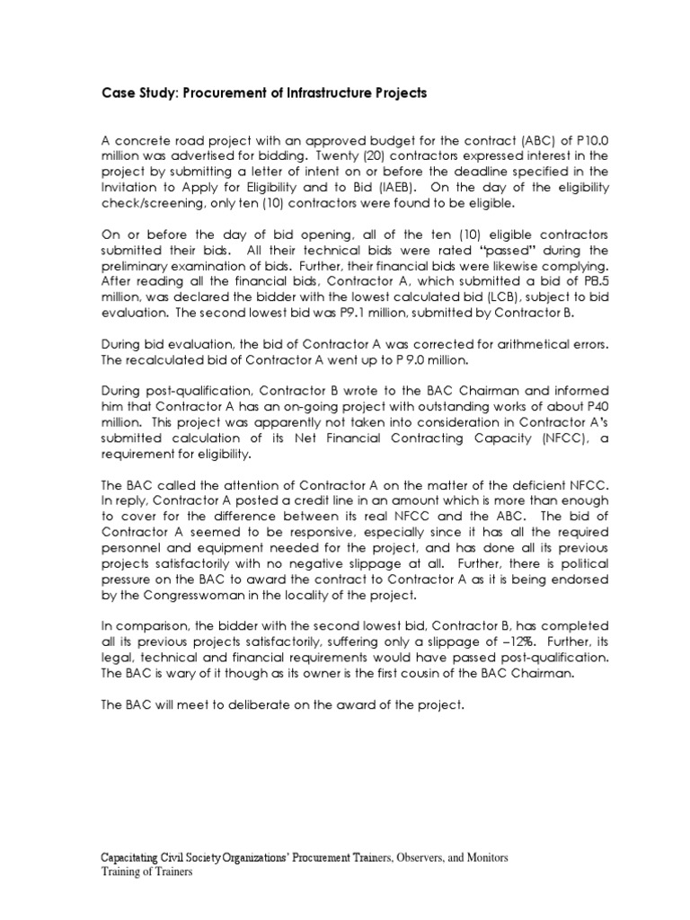 Case Study Infrastructure Projects | PDF | Government | Business
