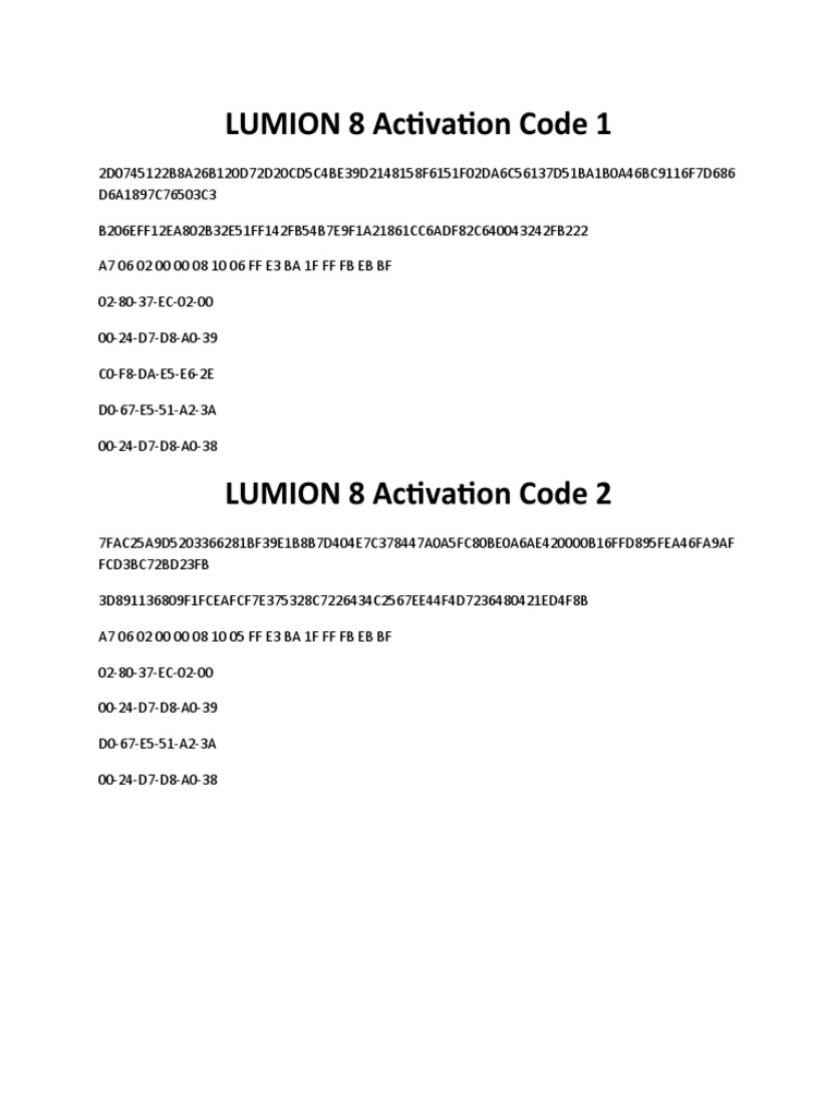 LUMION 8 Activation Code | PDF