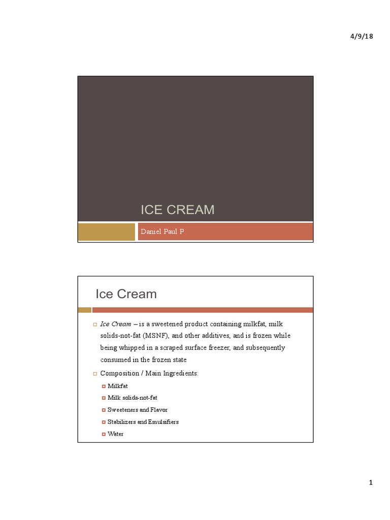 Ice Cream - New PDF | Download Free PDF | Ice Cream | Emulsion