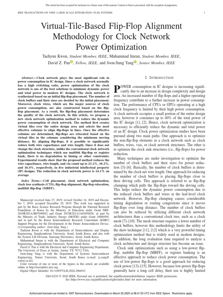 Clock Power Optimization Pdf Mathematical Optimization Electronic