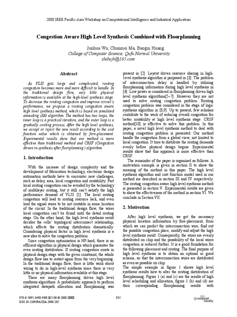 Congestion Aware Fplan Synthesis | PDF | Genetic Algorithm | Logic Synthesis