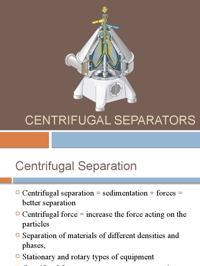 Centrifugal Separators | PDF | Centrifuge | Sedimentation