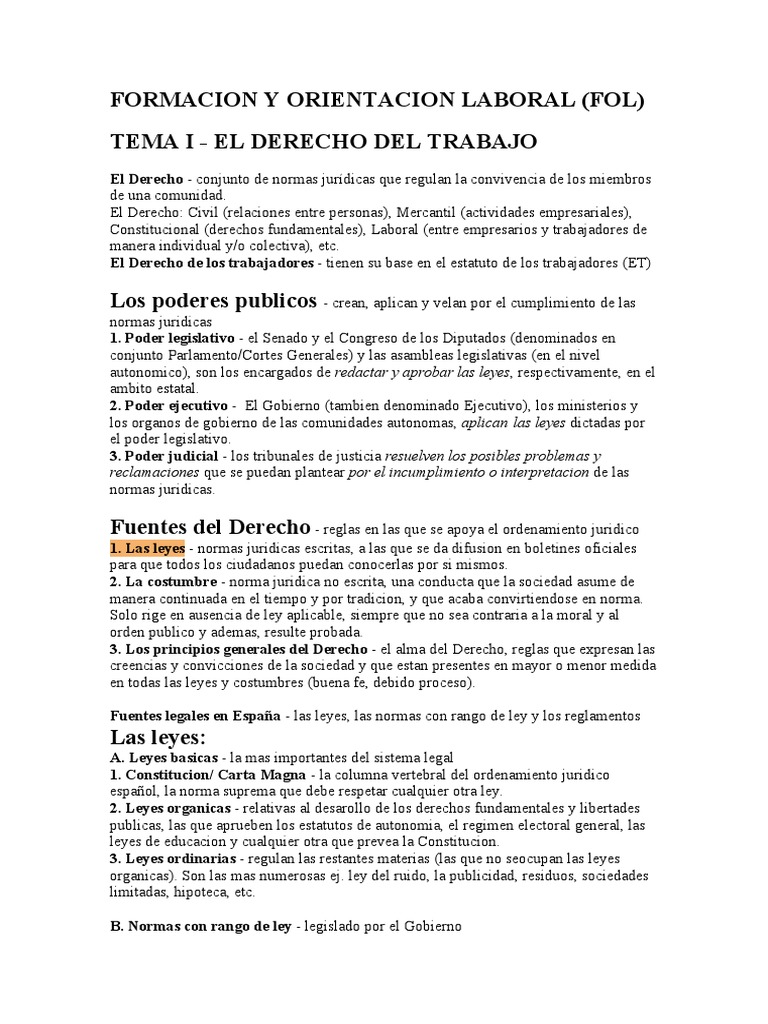 Formacion y Orientacion Laboral | PDF | Derecho laboral | Derecho Constitucional