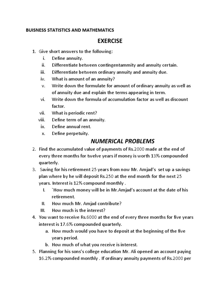 Practice Question of Annuity | PDF | Interest | Financial Services