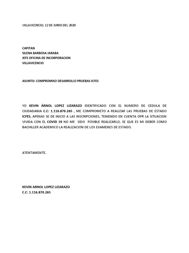 Carta de Icfes | PDF