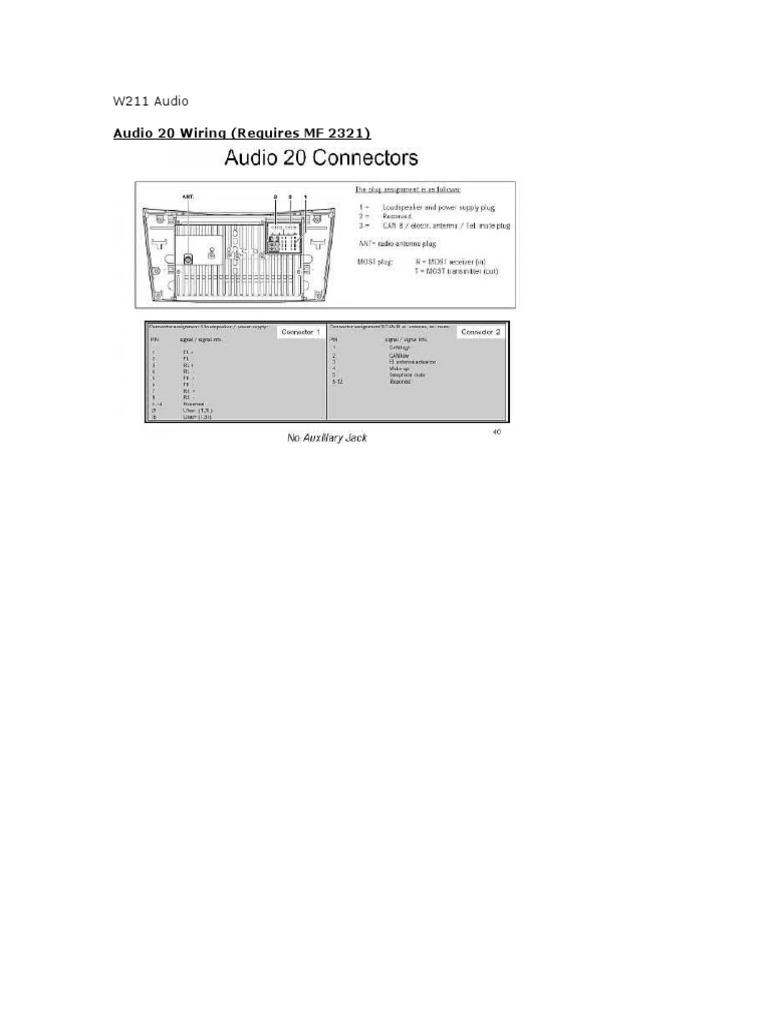 W211 Audio - Difference - Audio20 - Vs - BD0880 | PDF