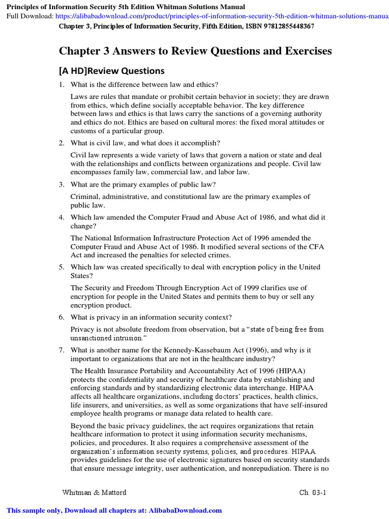 Chapter 3 Answers To Review Questions and Exercises | PDF | Health ...