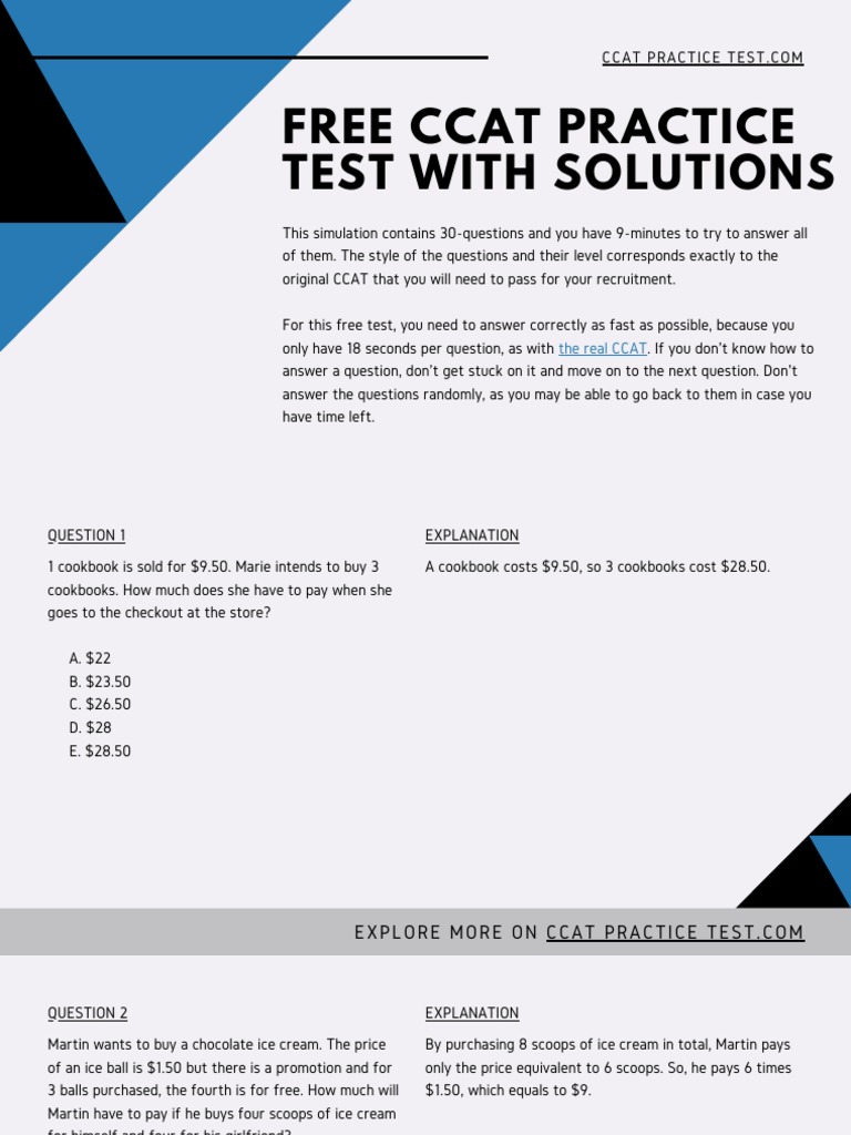 Free Criteria CCAT Practice Test With Answers Explanations | PDF