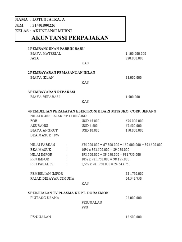 Latihan Gabungan PPH PPN | PDF