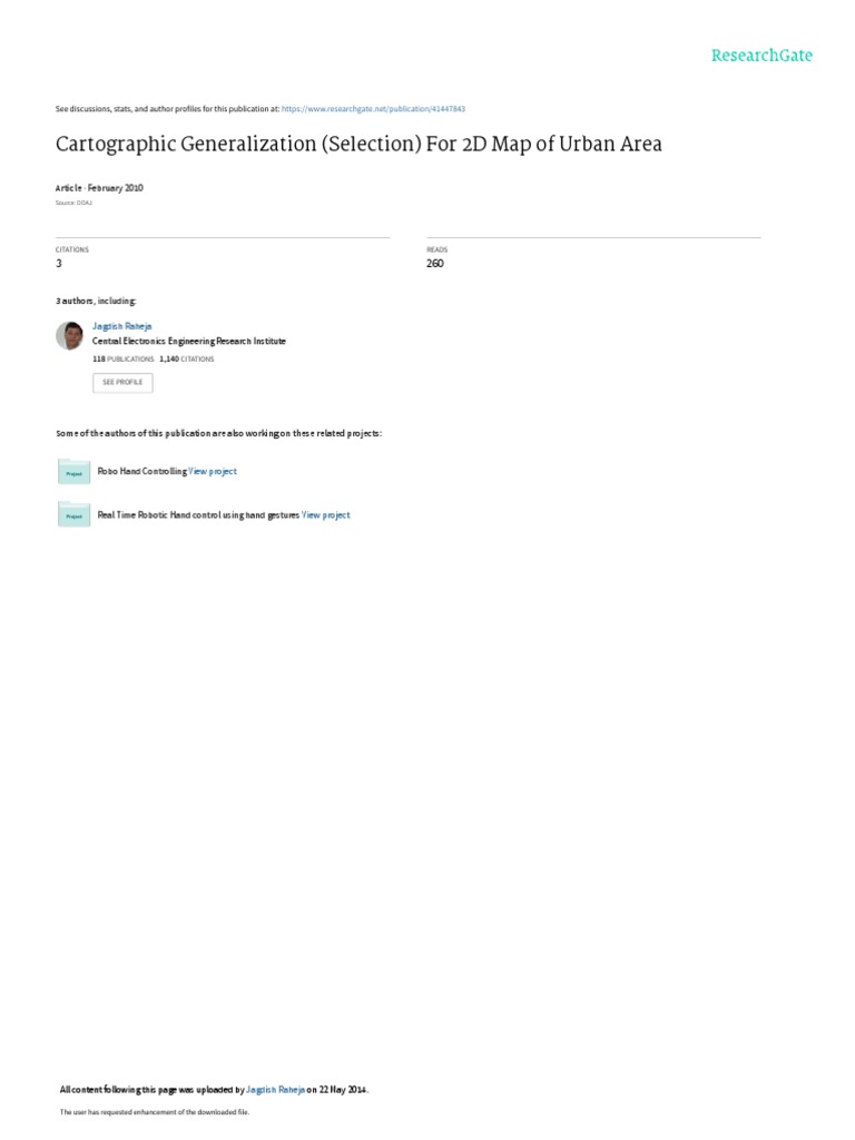 Cartographic Generalization (Selection) For 2D Map of Urban Area | PDF ...