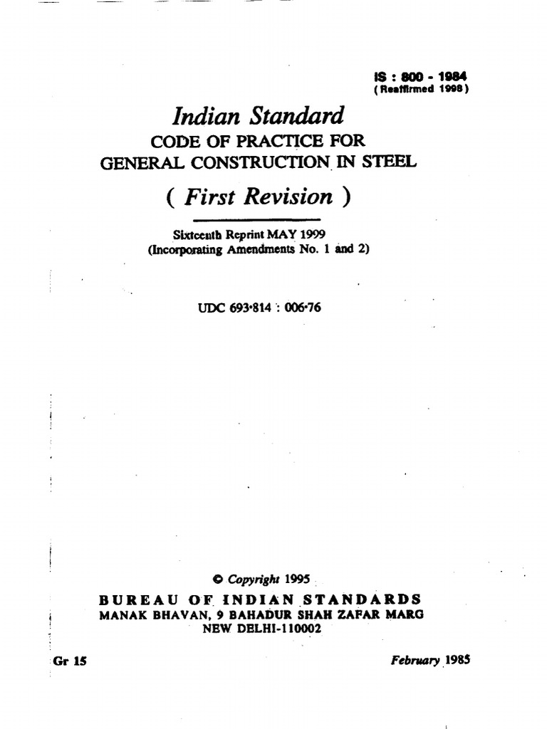 IS CODE - 800 - 1984, PDF by - PRINCE RAJ VISHAL. | PDF