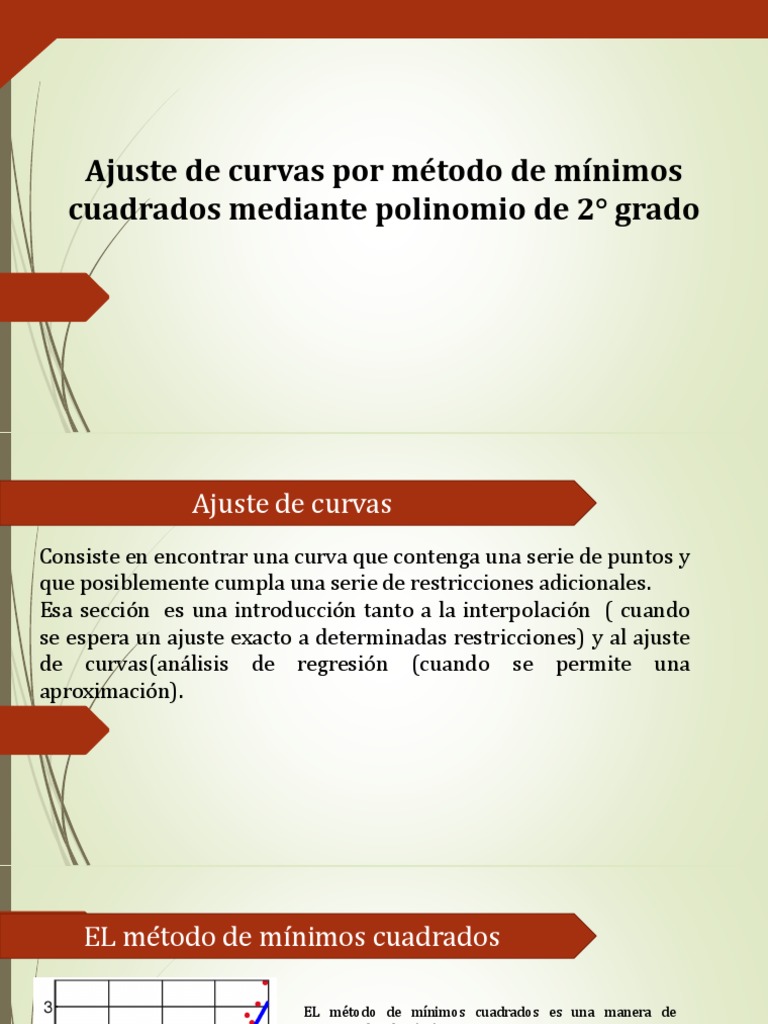 Ajuste de Curvas Por Método de Mínimos Cuadrados Mediante Polinomio de 2° Grado | PDF