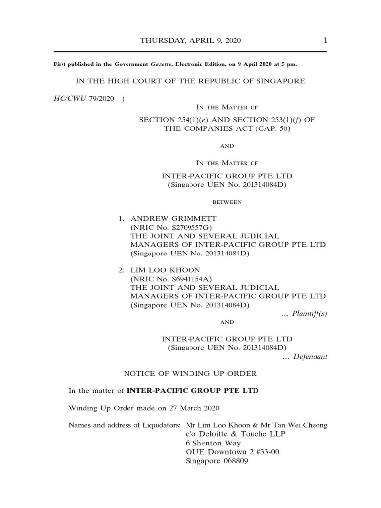 Hc/Cwu: First Published in The Government Gazette, Electronic Edition ...