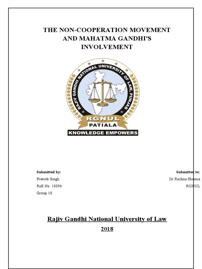 Non Cooperation Movement | PDF | Indian Nationalism | Indian ...