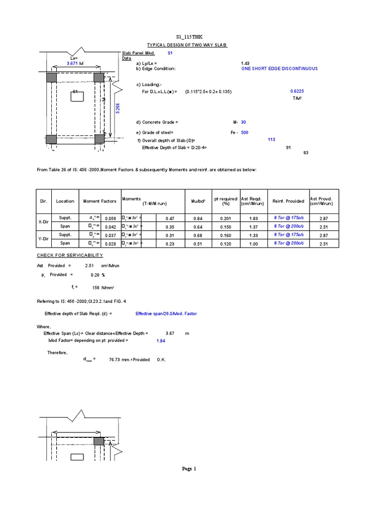 Slab Design (Typical Floor Tower-A) | PDF | Structural Engineering ...