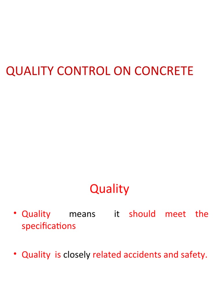 Concrete Quality Control Guidelines | PDF | Quality Assurance ...