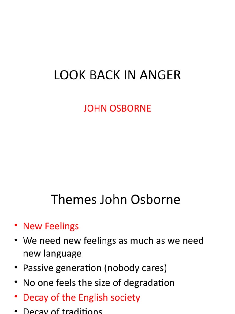 Look Back in Anger | PDF