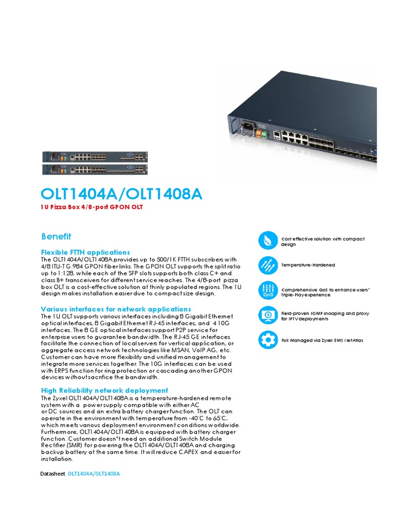 OLT1408A Zyxel | PDF | Fiber To The X | Quality Of Service