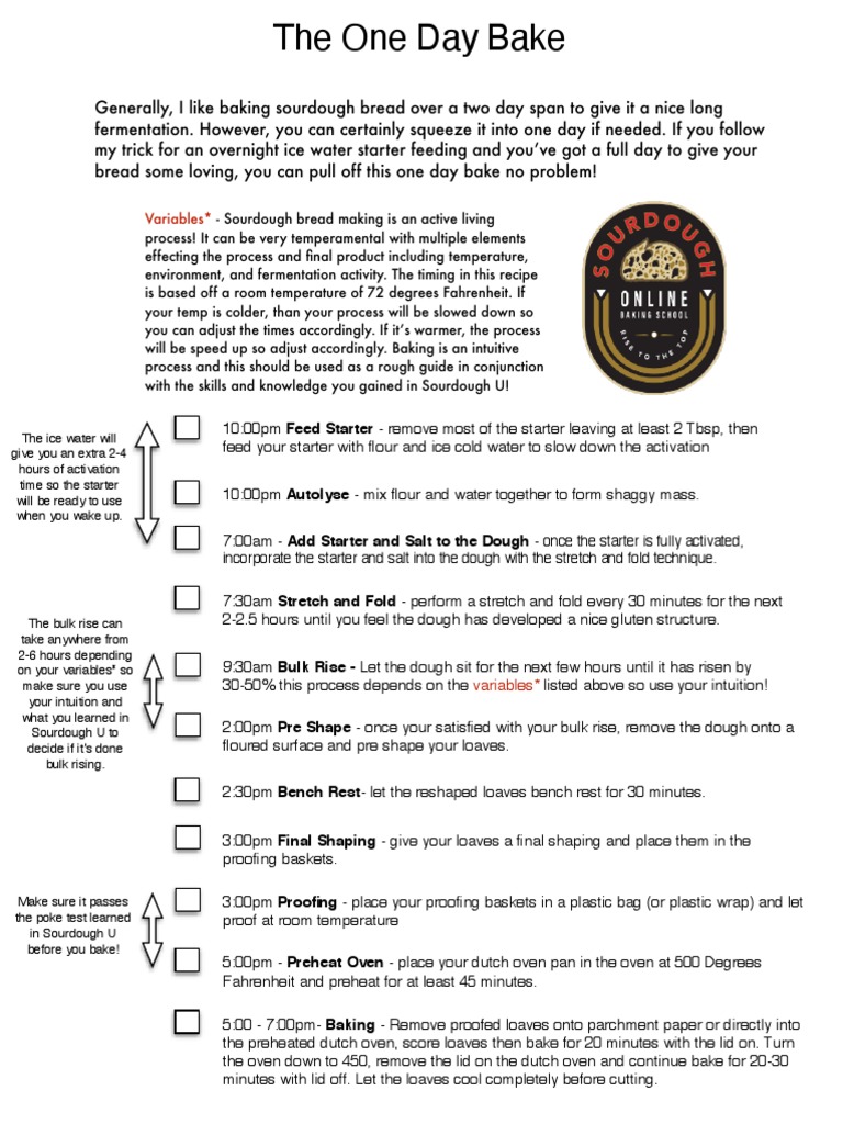 Sourdough Baking Schedule Guide | PDF | Sourdough | Breads