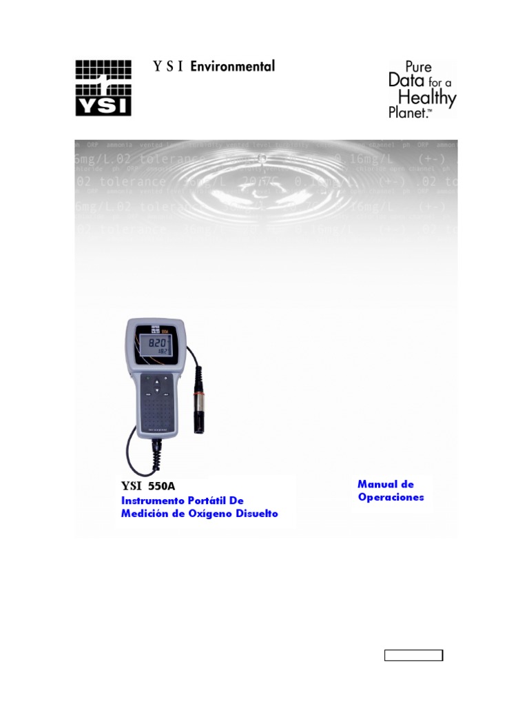 Manual de Operaciones YSI 550A | PDF | Calibración | Salinidad