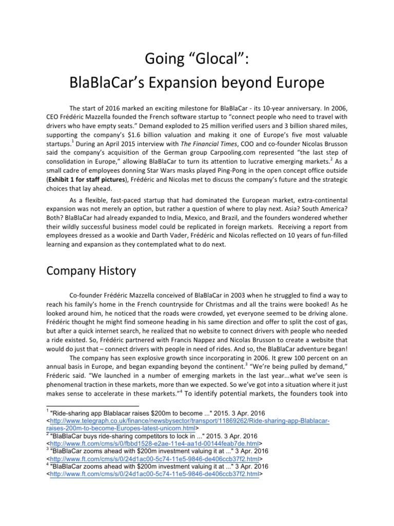 BlaBlaCar - Going Glocal | PDF | Authentication | Lyft