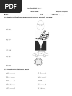 CBSE Class 2 English Sample Paper | PDF