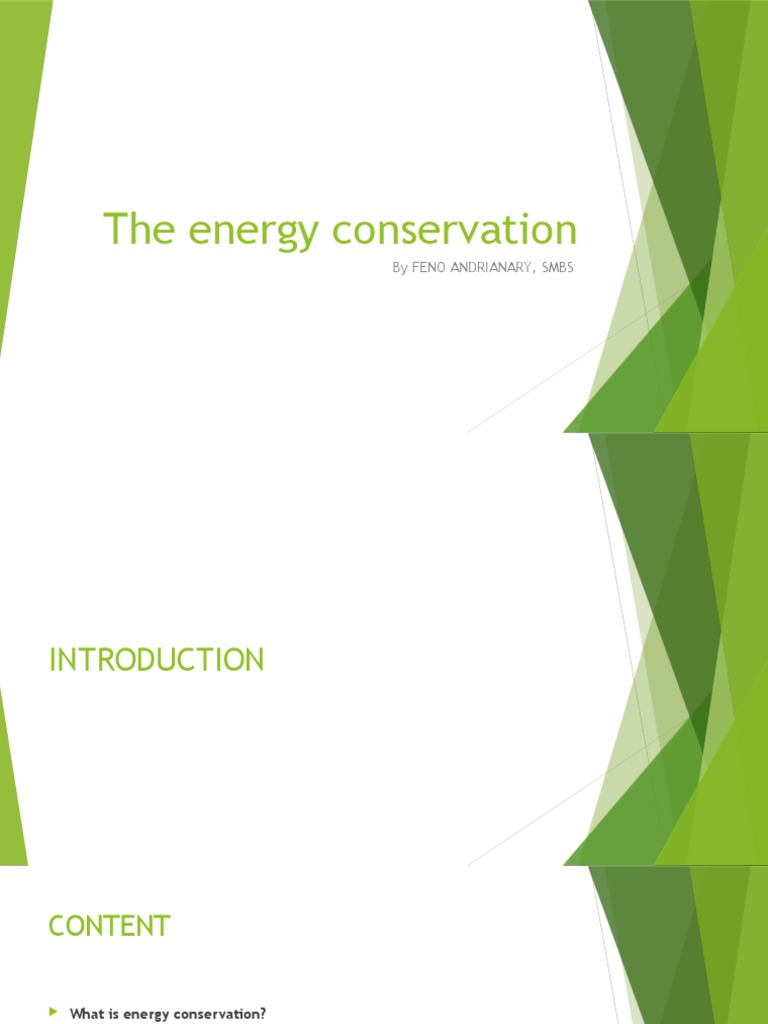 Energy Conservation: Importance & Methods | PDF | Energy Development ...