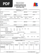 Modified Als Enrolment Form (Af2) Learner's Basic Profile | PDF ...