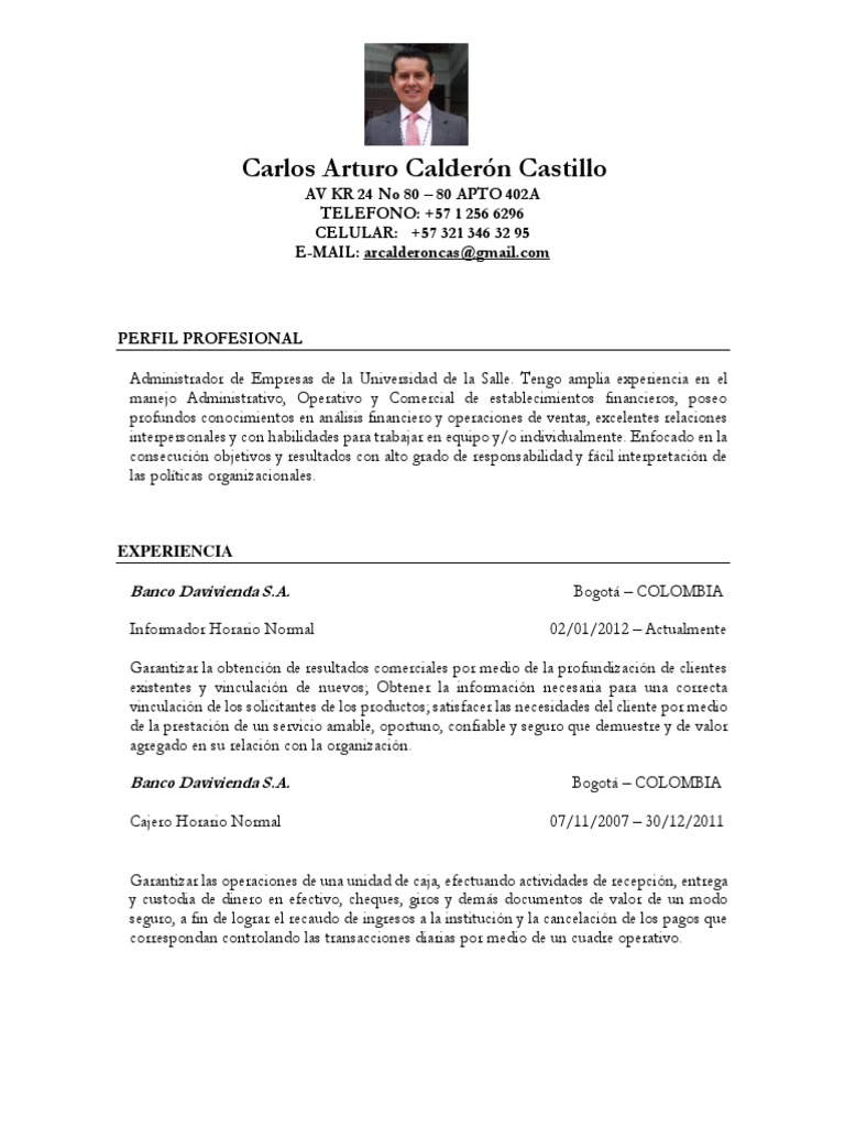 CV Arturo | PDF | Colombia | Bogotá