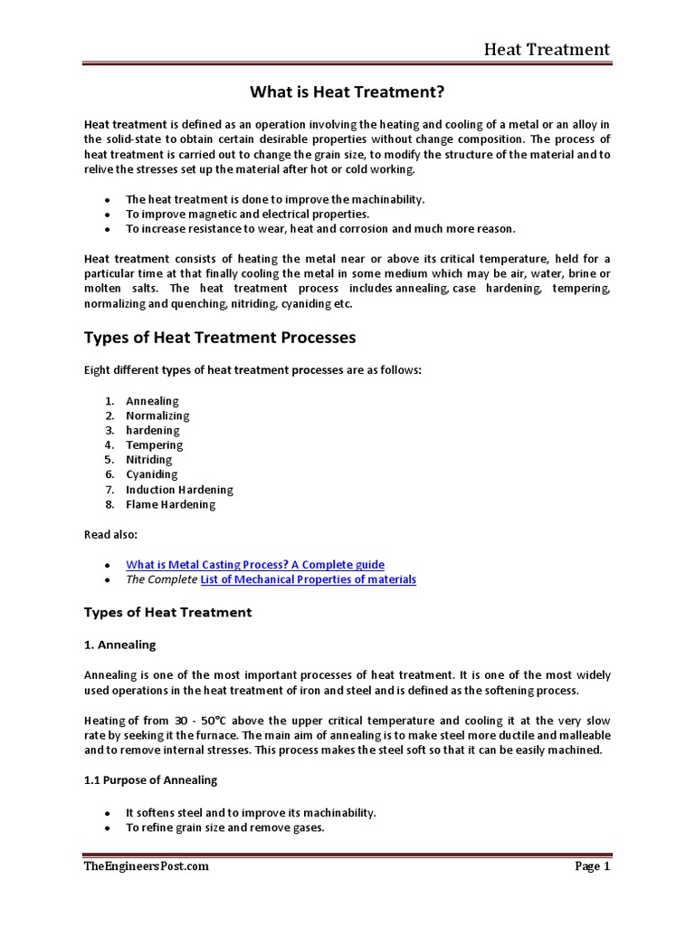 Heat Treatment | PDF | Heat Treating | Annealing (Metallurgy)